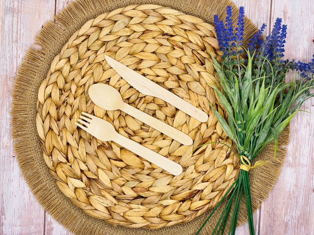 Birch Wood 24 Piece Cutlery Set - %Eco Party%